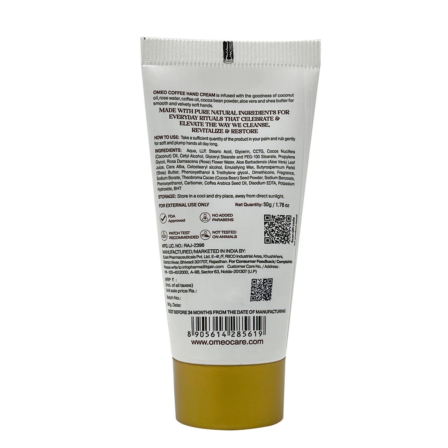 Buy Omeo Coffee Hand Cream - 50g Online In India